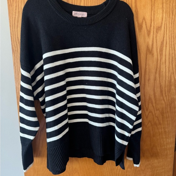 Philosophy | Sweaters | Philosophy Black And White Striped Womens ...